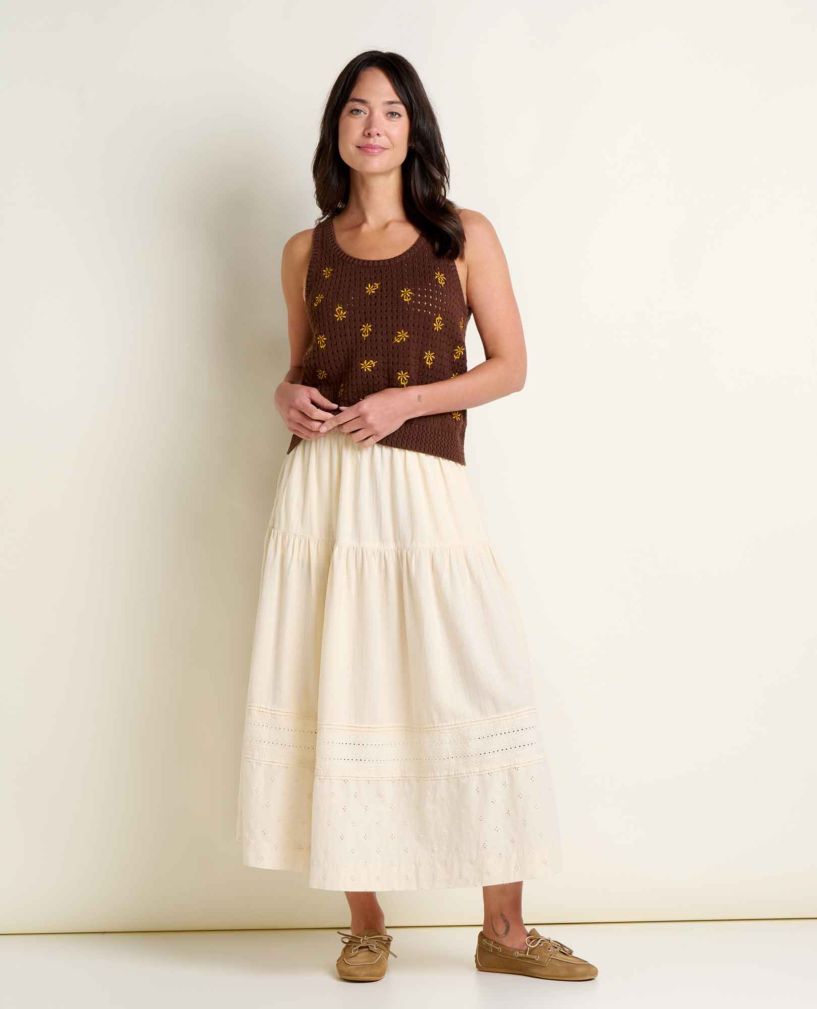 Bianca Embroidered Tank | Recycled Cotton Pointelle Knit Tank – Toad&Co