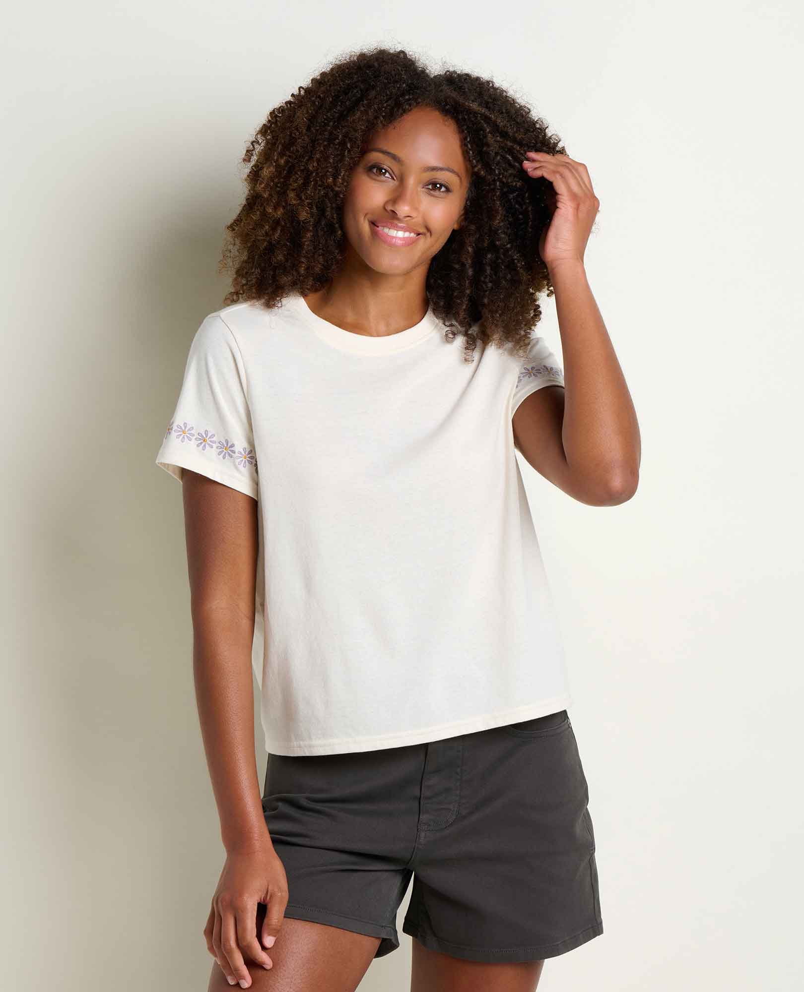 Women's Re-Form Embroidered Crew | Sustainable Recycled Cotton Tee ...